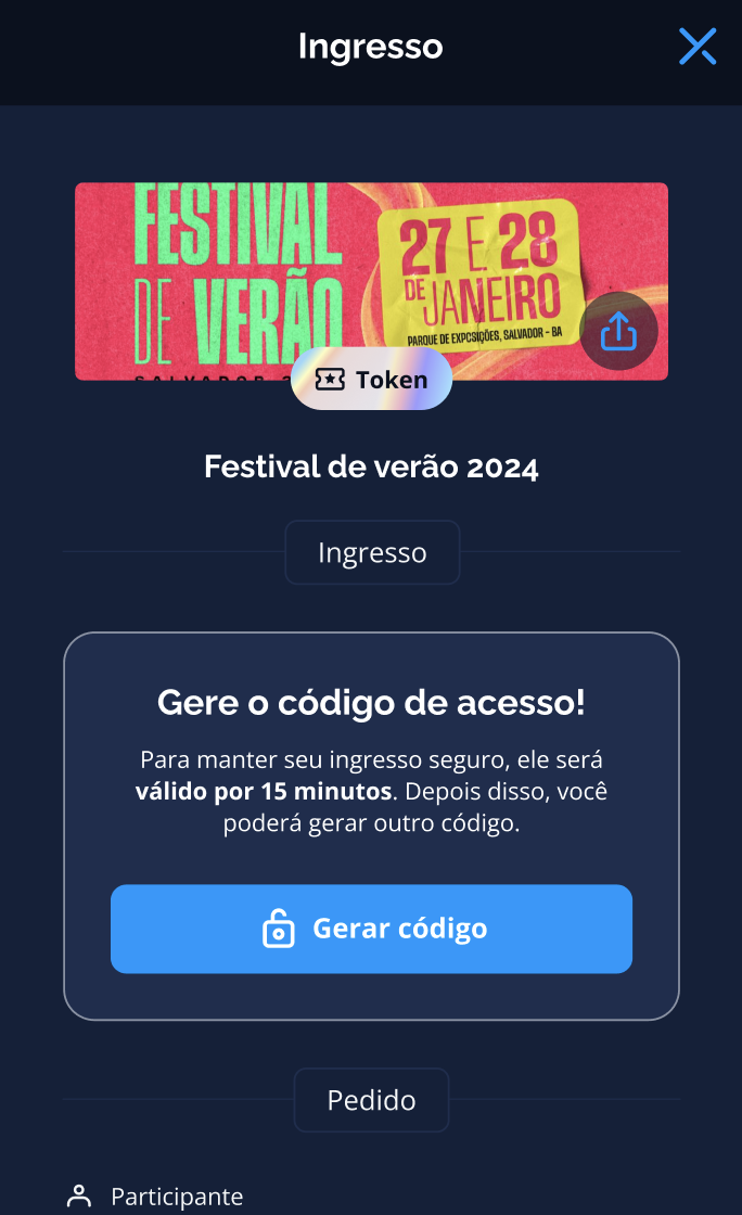 Como Gerar código de acesso – Central de Ajuda - Compradores | Sympla